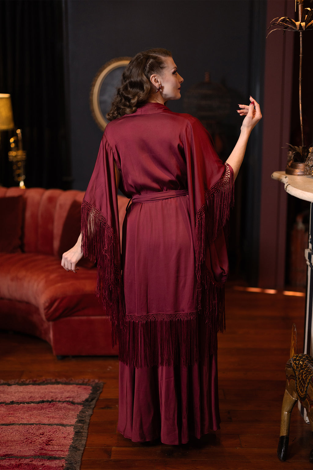 Kimono Fringe Robe - Scarlet Starlet – Trashy Diva