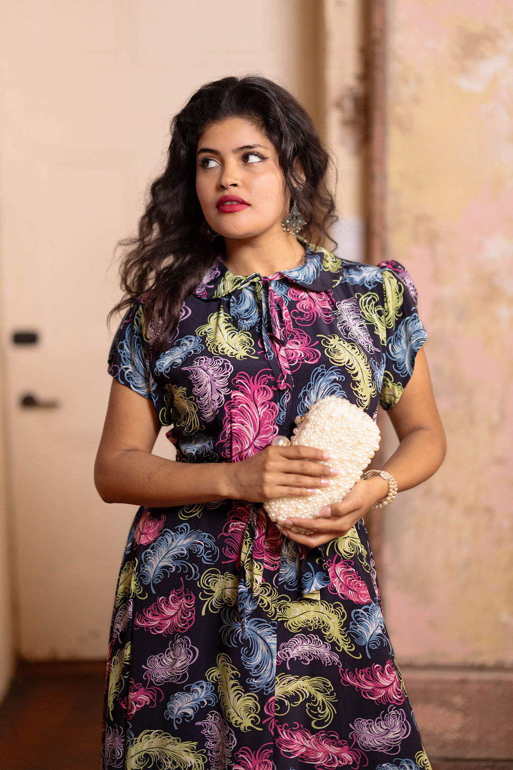 30s Dressing Gown - French Feathers – Trashy Diva