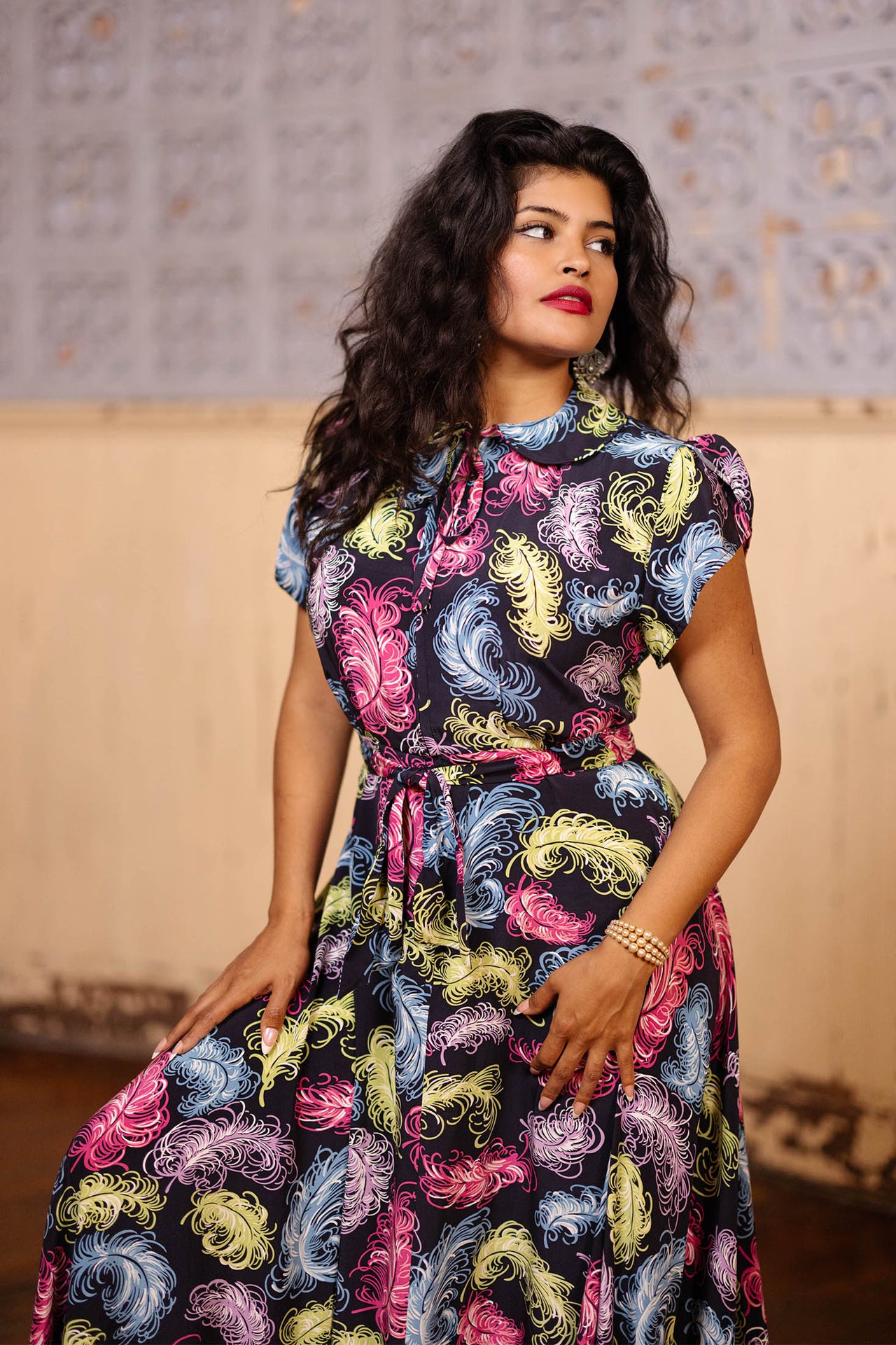 30s Dressing Gown - French Feathers – Trashy Diva