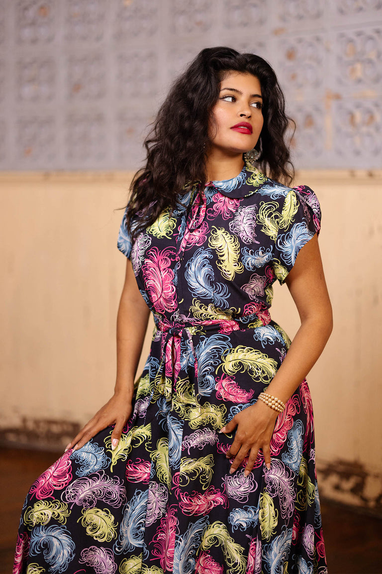 30s Dressing Gown - French Feathers – Trashy Diva