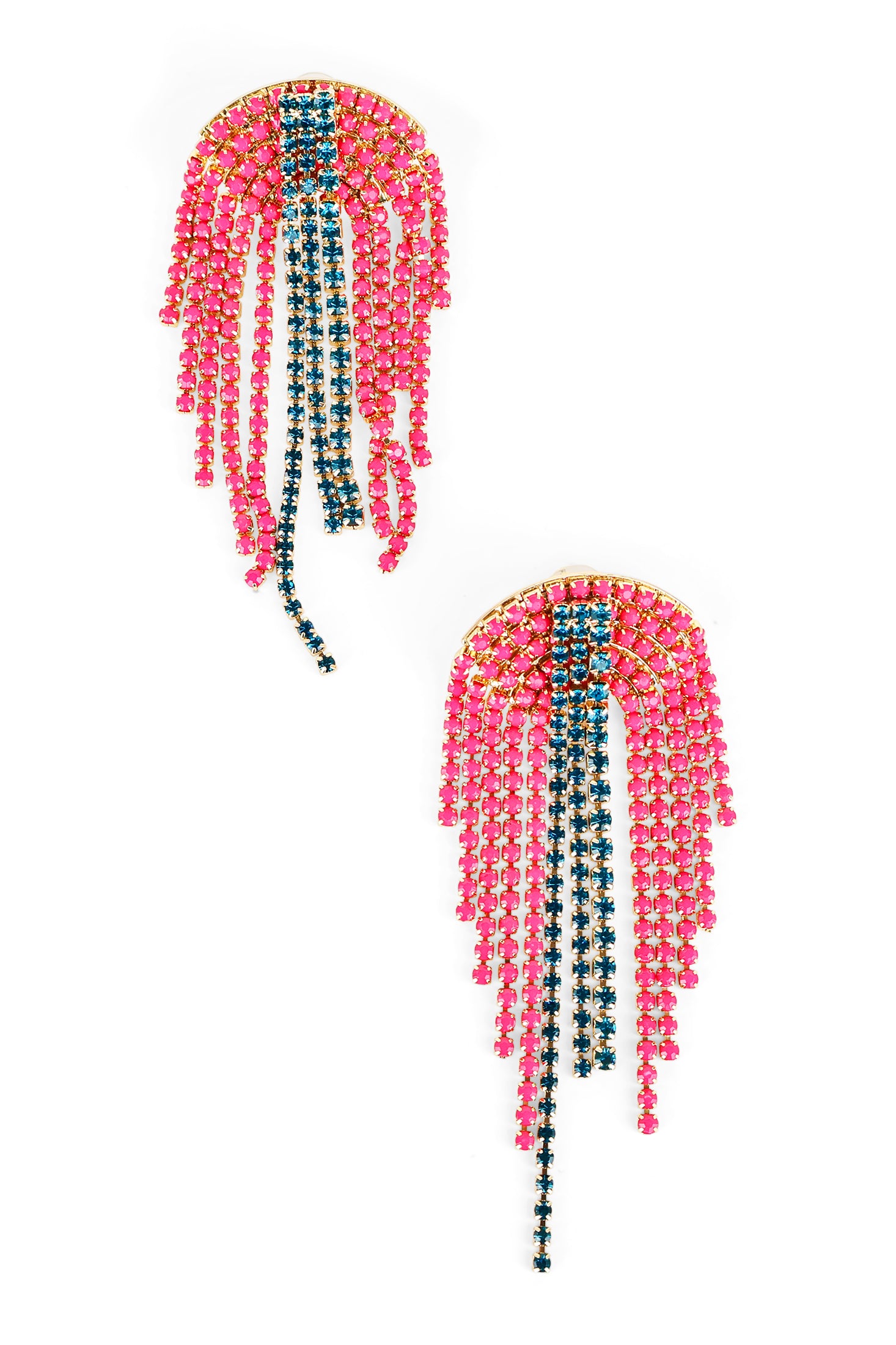 Pave Crystal Arch Fringe Earrings – Trashy Diva