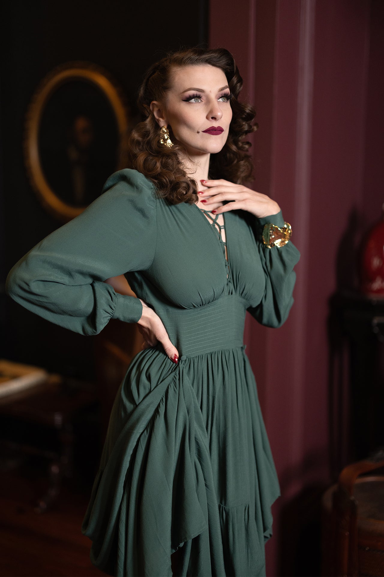 Guinevere Dress - Light Hunter Green – Trashy Diva
