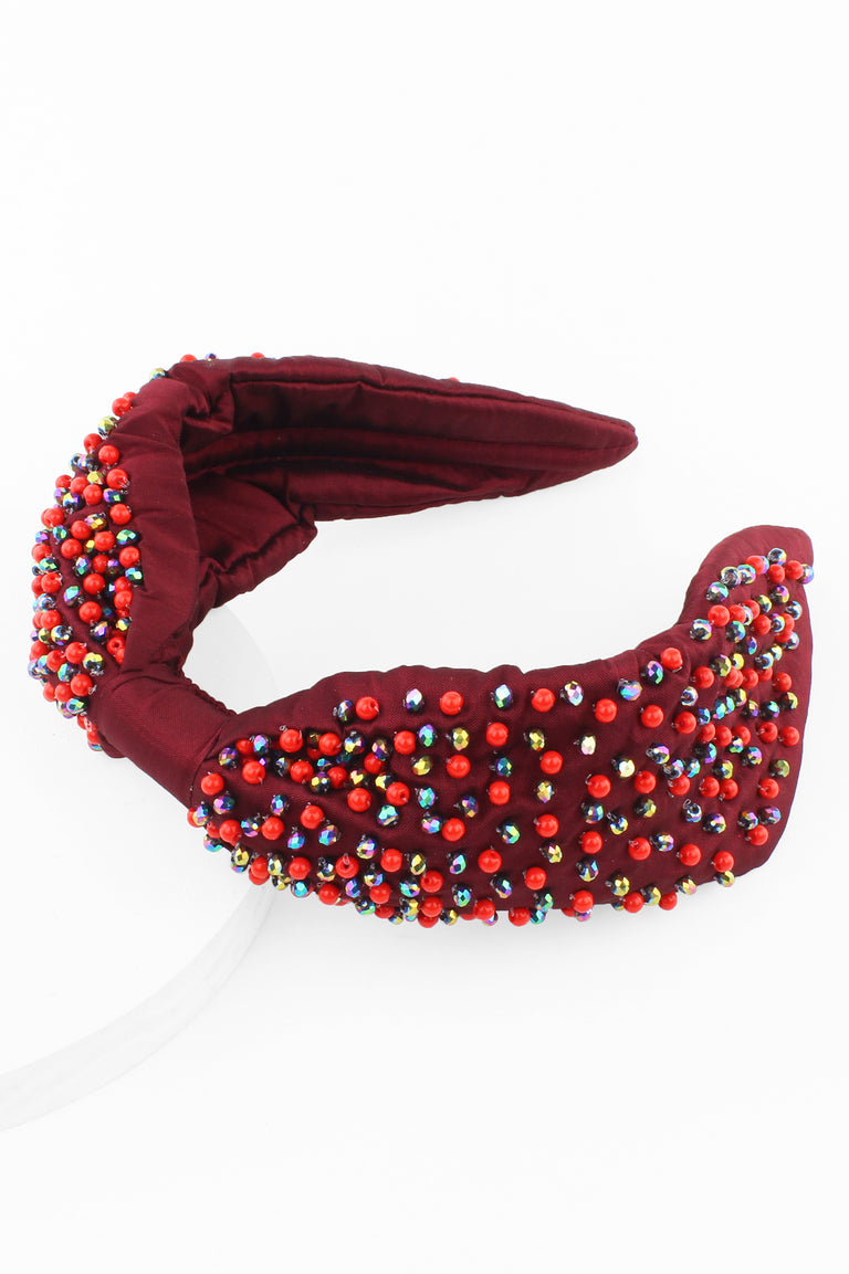 Maroon Beaded Headband – Trashy Diva